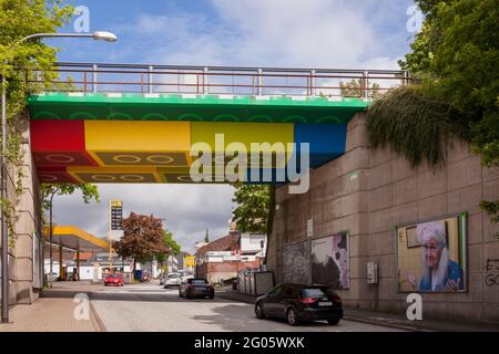 The Lego Bridge in Wuppertal, Germany. In 2011, graffiti and street ...