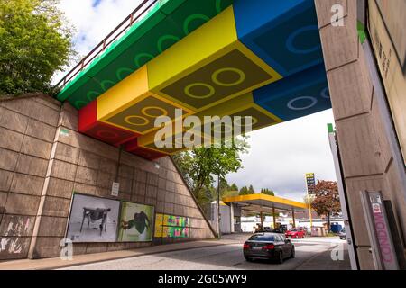 The Lego Bridge in Wuppertal, Germany. In 2011, graffiti and street ...