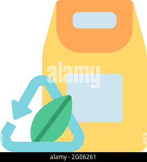 recycling compostable trash bag cartoon vector illustration Stock ...