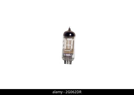 Old vacuum indicator lamp on white background Stock Photo - Alamy