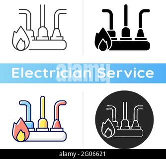 Circuit overload chalk white icon on dark background Stock Vector Image ...