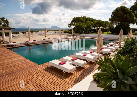 Capofaro resort, pool, Salina island, Aeolian Islands, Sicily, Italy ...