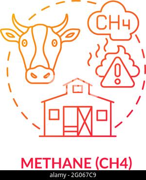 CH4 cloud vector icon. Methane pollution and formula symbol Stock ...