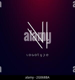 Futurism style letter N. Minimalist type for modern futuristic logo ...
