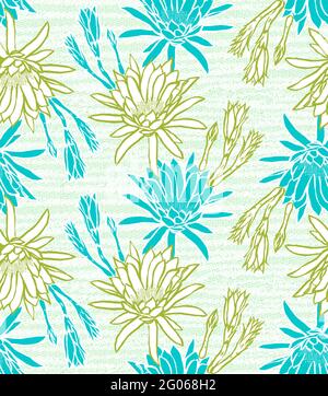 Cactus Seamless Pattern Background Illustration Stock Photo - Alamy