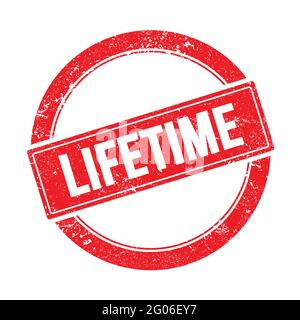 LIFETIME text on red grungy vintage rubber stamp Stock Photo - Alamy