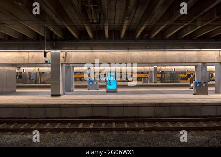 UTRECHT - An empty platform at Utrecht Central Station during the ...