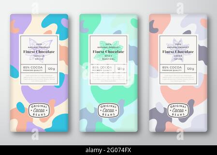 Vanilla Chocolate Label Abstract Shapes Vector Packaging Design Layout ...
