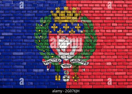 Flag of Paris painted on brick wall Stock Photo - Alamy