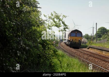 EWS / DB Cargo Rail class 66 locomotive 66221 shunting TEA bogie rail ...