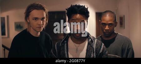 GULLY, from left: Jacob Latimore, Kelvin Harrison Jr., Charlie Plummer ...
