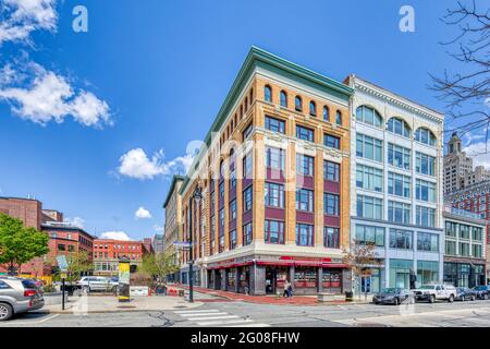The Fletcher Building was three stories when built in 1895; top three ...