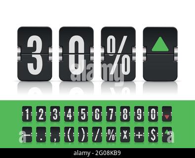 Stock exchange vector mechanic board. White analog flip airport board ...