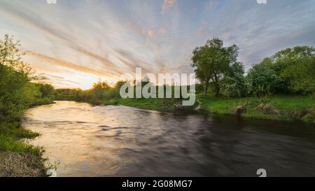 Wonderful colorful evening by the Dubysa river in Lithuania Stock Photo ...
