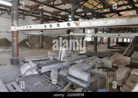 INTERIOR OF A PAVILION OF THE FORMER SLAUGHTERHOUSE WHERE SLAUGHTERED ...