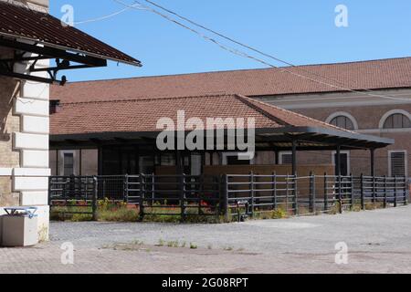 EXTERIOR OF A PAVILION OF THE FORMER SLAUGHTERHOUSE WHERE ANIMALS WERE ...