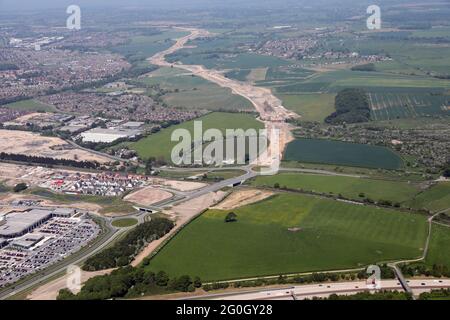 aerial view of the new Leeds Orbital Route, the A6120 outer ring road ...