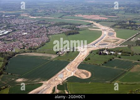aerial view of Leeds Orbital ring road under construction, June 2021 ...