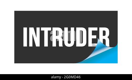 INTRUDER text written on black red sticker stamp Stock Photo - Alamy