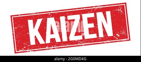 KAIZEN red grungy rectangle stamp sign Stock Photo - Alamy