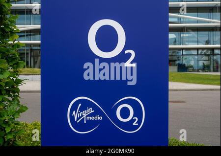 Slough, Berkshire, UK. The Virgin Media O2 offices on the A4 Bath Road ...