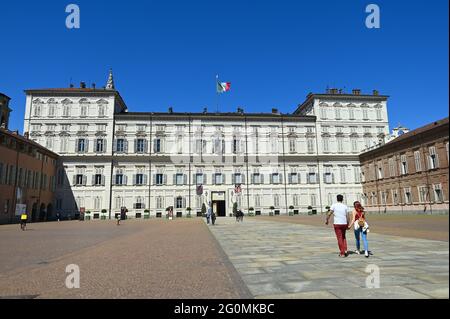TURIN, ITALY - Jun 01, 2021: Beautiful view of Savoy Royal palace in ...