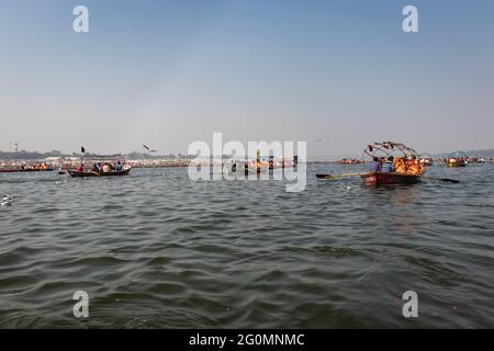kumbh mela aroma and ganga rivier view image is taken at prayagraj ...