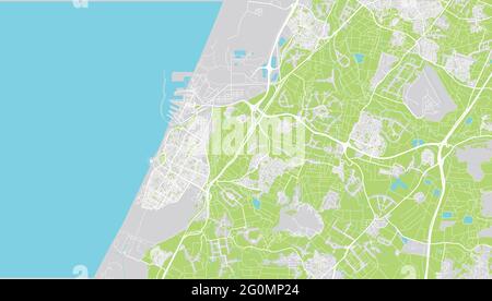 Urban vector city map of Ashdod, Israel, middle east Stock Vector Image ...