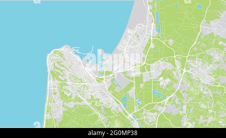 Urban vector city map of Haifa, Israel, middle east Stock Vector Image ...