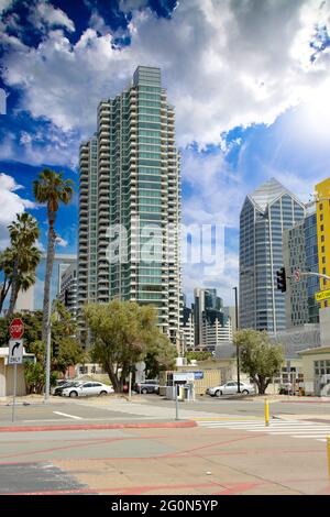 Group of skyscrapers known as the Bayside by Bosa overlook the ...