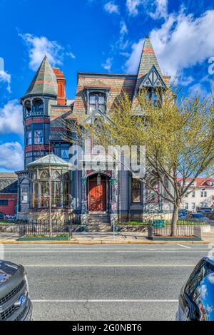 Jerothmul B. Barnaby House, aka Barnaby's Castle, 299 Broadway. High ...
