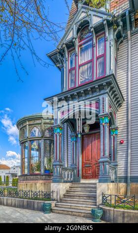 Jerothmul B. Barnaby House, aka Barnaby's Castle, 299 Broadway. High ...