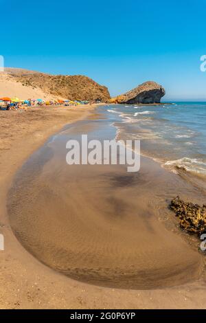 A beautiful shot of the beach in Almeria, Spain during the day Stock ...