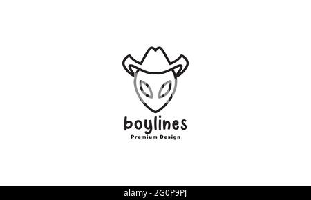 vector illustration of alien head cowboy design Stock Vector Image ...