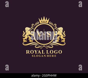 VS Letter Lion Royal Luxury Logo template in vector art for Restaurant ...