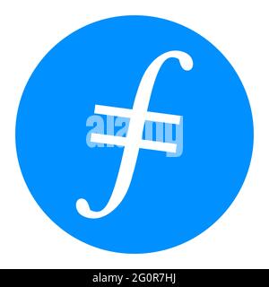 Filecoin FIL cryptocurrency symbol isolated gold coin on green screen ...