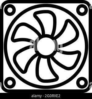 Fan Icon. Editable Bold Outline Design. Vector Illustration Stock ...