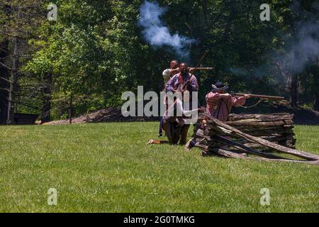 Reenactment of the Cherokee Indians in the American Civil War Stock ...