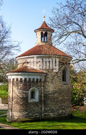The Rotunda of St Martin in Vysehrad historic fort in Prague, capital ...