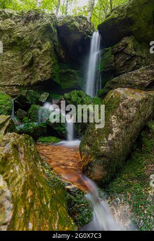 Statte river in the Belgium Ardennes is a small river full of cascades ...