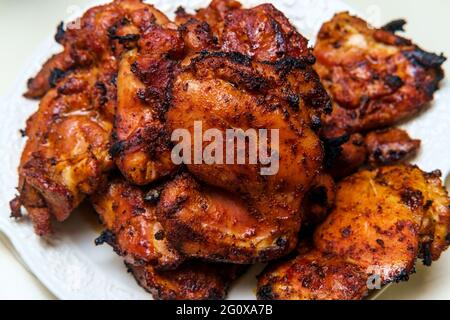 Grilled Marinated boneless skinless chicken thighs((Pargiot ...
