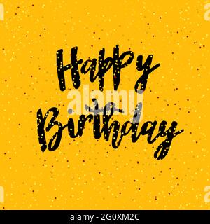 Happy Birthday Brush Script Style Hand lettering. Retro Vintage Custom ...