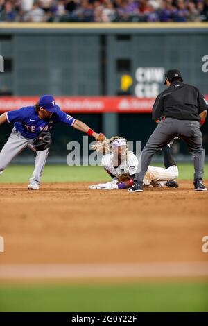 Colorado Rockies left fielder Raimel Tapia (15) in the second inning of ...