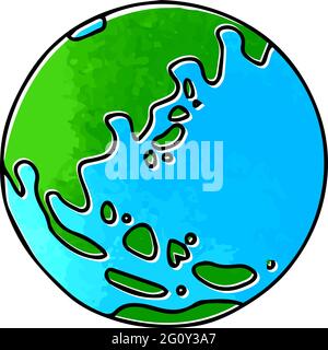 This is a illustration of Hand-painted texture style earth Stock Vector ...