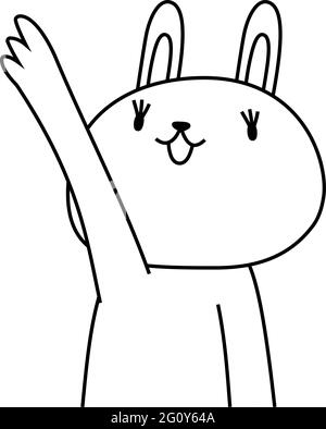 This is a illustration of rabbit that guides you by pointing your ...