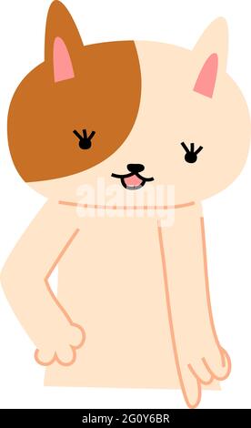 This is a illustration of cat that guides you by pointing your finger ...