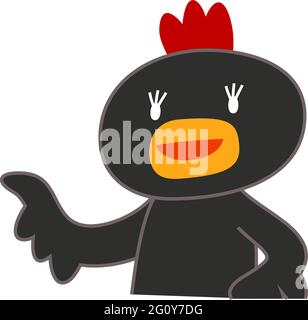 This is a illustration of chicken that guides you by pointing your ...