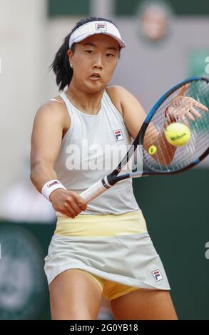 Ann Li of the United States during the first round of the U.S. Open ...