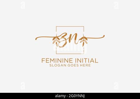 ZN Feminine logo beauty monogram and elegant logo design, handwriting logo of initial signature ...