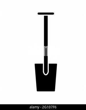 Garden shovel isolated vector glyph icon. Graph symbol for agriculture ...